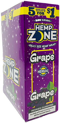 Hemp Zone Wraps Grape 15 Pack | Bluegrass Tobacco