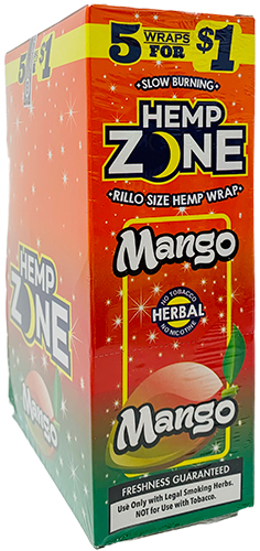 Hemp Zone Wraps Mango 15 Pack | Bluegrass Tobacco